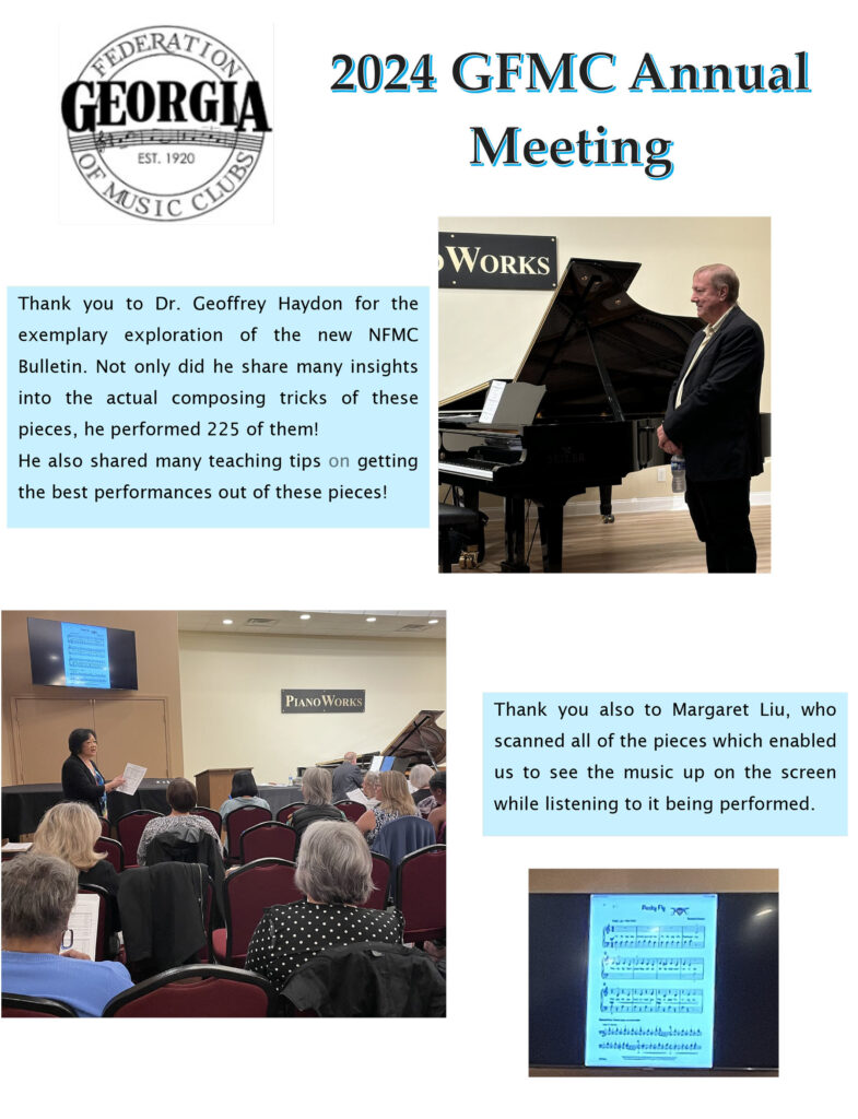 GFMC Annual Meeting 2024 - Georgia Federation of Music